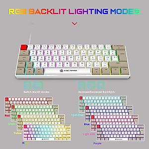 LexonElec 60% Mechanical Gaming Keyboard, Linear Red Switches, RGB Backlit Compact Mechanical Keyboard, PBT Dye-Sub XDA Keycaps, Multimedia Keys, 62-Key Anti-Ghosting Mini Keyboard, for Win/Mac/PC/PS4