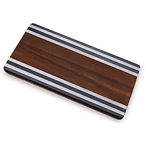 Fkksparkler Marble and Wood Cutting Boards, 14 X 7 inches Charcuterie Boards, Acacia Wood Serving Board for Kitchen, Cheese Board with Black and White Marble Edges Trays For Serving Food.