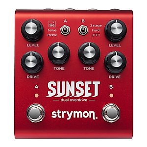 Strymon Sunset Dual Overdrive and Boost Guitar Effects Pedal for Electric and Acoustic Guitar, Synths and Keyboards