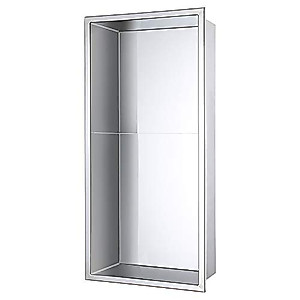 24“ X 12” DecoMust Stainless Steel Shower Niche Modern and Elegant Design, Easy to Install, Perfect for Shampoo and Soap Storage