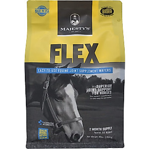Majesty's Flex Wafers - Superior Horse/Equine Joint Support Supplement - Glucosamine, MSM, Chondroitin, Yucca, Vitamin C (Regular, 2 Pack (120 Count Total))