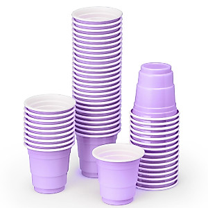 xo, Fetti Party Decorations Lavender Purple Plastic Shot Glasses - 50 Matte Disposable 2 oz Cups | Bachelorette Party, Birthday Party, Party Favors, Baby Shower Supplies