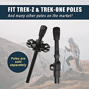 TREKOLOGY Trekking Pole Tips - 6pc/Set Walking Stick Tips Hiking Pole Tips Rubber Tips - Walking Sticks Replacement Tip Protectors - 11mm Hole Diameter - Fit Most Standard Hiking Poles Black