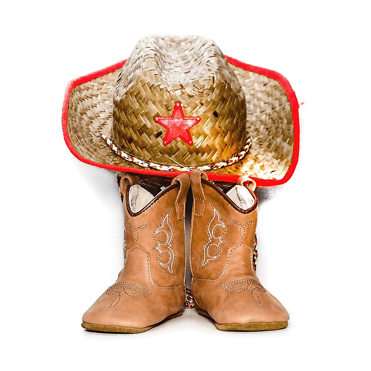 MAMTAKON Real Leather Soft Sole Cowboy Boots for Baby Infant Toddler Boys Girls Newborn Crib Prewalkers Or Special Occasion (6-12 months)