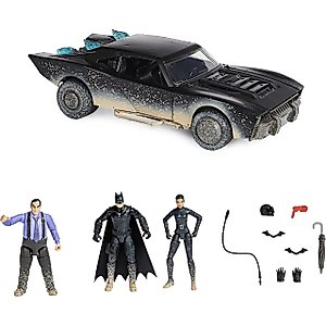 DC Comics, Ultimate Batman Set w/ Exclusive 4” Batman, Selina Kyle, The Penguin Action Figures, Batmobile, Batman Movie Kids Toys, Age 4 and up (Amazon Exclusive)
