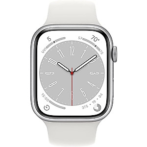 Apple Watch Series 8 (41MM, GPS) - Silver Aluminum Case with White Sport Band (Renewed Premium)