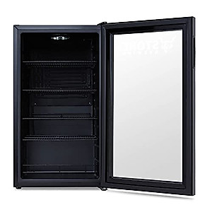 NewAir Beverage Refrigerator Cooler with 126 Can Capacity - Mini Bar Beer Fridge with Right Hinge Glass Door - Cools to 37F - Stone Brewing