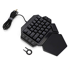 fasient Keyboard, Black Driver-Free One-Handed 35 Keys with Macro Definition Function Portable Gaming Keyboard, for Win 2000/Win XP/Win ME/Vista/Win7/Win8/WIN10