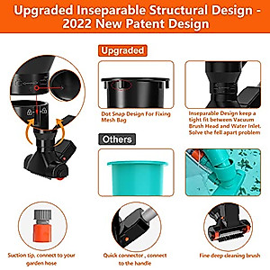 PooLuck Upgraded Portable Pool Vacuum Jet Underwater Cleaner W/Brush Bag, 5 Section Pole Handheld Portable Pool Vacuum Swimming Pool Mini Jet Vacuum Pool Cleaner Spa Jet Vac for Above Ground Pool