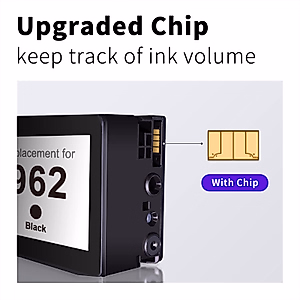 LemeroUtrust 962XL Remanufactured Ink Cartridge Replacement for HP 962 962XL use with HP OfficeJet Pro 9015 9010 9025 9020 9018 9012 9028 (Black Cyan Magenta Yellow, 4-Pack)