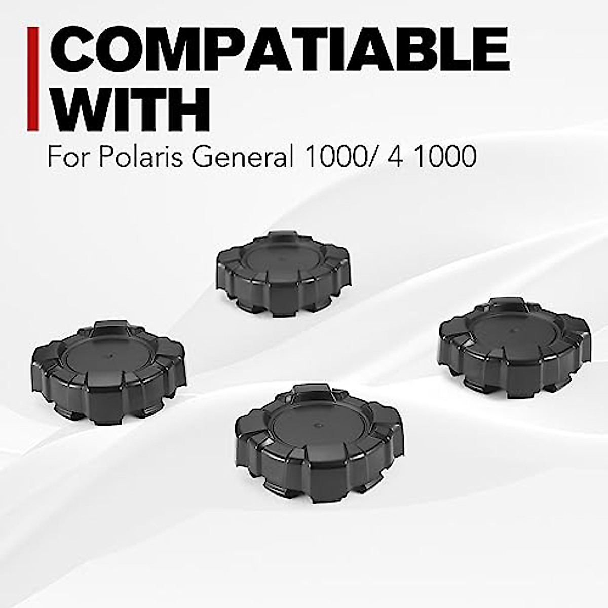 A & UTV PRO Wheel Center Hub Caps for Polaris General 1000 2016-2021/ General 4 1000 2018-2021, Tire Wheel Hub Dust Rim Cap Covers Accessories, Replace OEM # 1522498, Black, 4PCS