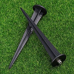Uonlytech 4pcs Light Stake Universal Outdoor Spikes Lighting Outlet Light Lawn Stakes with M5 Screw Black for Yard Lawn Pathway Garden Patio Walkway Outdoor (Black)