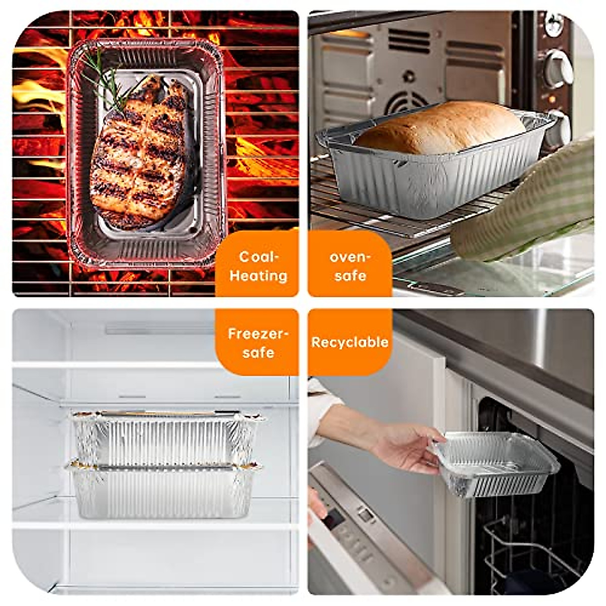 AKEROCK Thanksgiving Leftover Containers with Lids, Thanksgiving to go Containers, Tin Foil, 36 Pieces Total