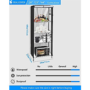 Sealcover Storage Shelf Wire Shelving Cover, High Density Waterproof and Dustproof Wire Rack Cover, 28 * 23 * 64in, Black Storage Rack Covers.