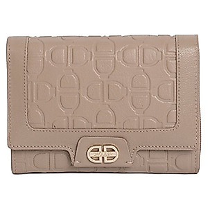 SADDLER Womens Medium Leather Credit Card Coin Purse Wallet with Zip |Gift Boxed - Putty Grey