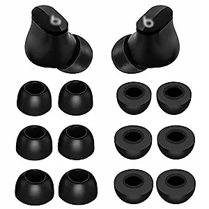 Replacement Memory Foam Compatible with Beats Fit Pro/Studio Buds Ear Tips, 6 Pairs S/M/L Cancel Noise Fit in Case Comfortable No Silicone Pain for Beat Fit Pro/Studio Buds - Foam Black