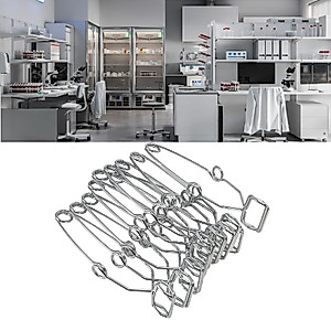 10PCS Spring Test Tube Holders Stainless Steel Clip Clamp, Lab Test Tube Clamp with Finger Grip, Laboratory Experiment Testing Holder Tool for Standard Test Tubes, 14.6cm / 5.7inch