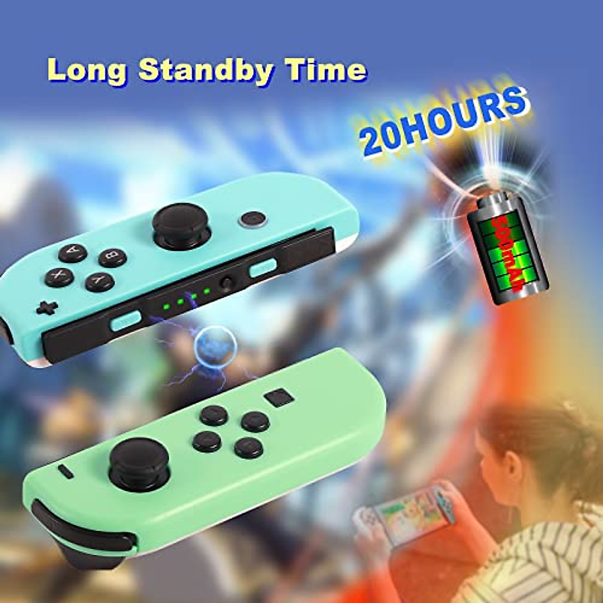 Joypad Controllers for Nintendo Switch,Left Right Joycon Replacement for Switch/Lite/OLED,Switch Controllers Joypad Supports Screenshot/Wake-up Function/Motion Control