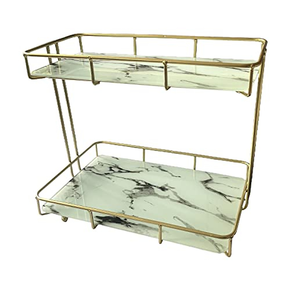 ＫＬＫＣＭＳ 2-Tier Standing Rack Cosmetic Organizer Holder Makeup Holder Bathroom -