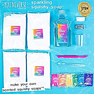 Just My Style You*niverse Sparkling Squishy Soaps, At-Home STEM Kits for Kids Age 8 and Up, DIY Shape Soaps, Chemistry Activities for Birthday Parties, Sleepovers