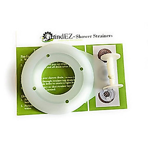 GrandEZ Shower Strainer-Our Hair Catcher Prevents Hair Clogs Immediately, Slips Right Over Your existing pop-up tub Drain or Covers Your Standing Shower Drain Without Moving Out of Place..