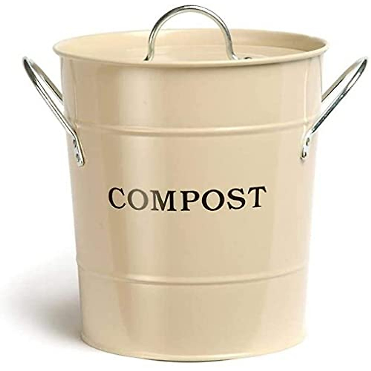 Exaco 2-in-1 Kitchen Countertop Compost Bin, 1 Gallon, Oatmeal