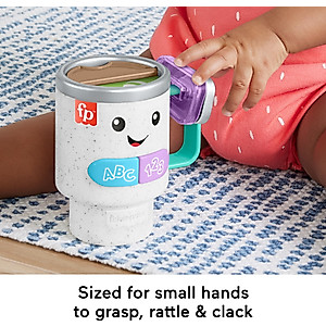 Fisher-Price Baby & Toddler Toy Laugh & Learn Wake Up & Learn Coffee Mug with Lights Music & Learning for Infants Ages 6+ Months