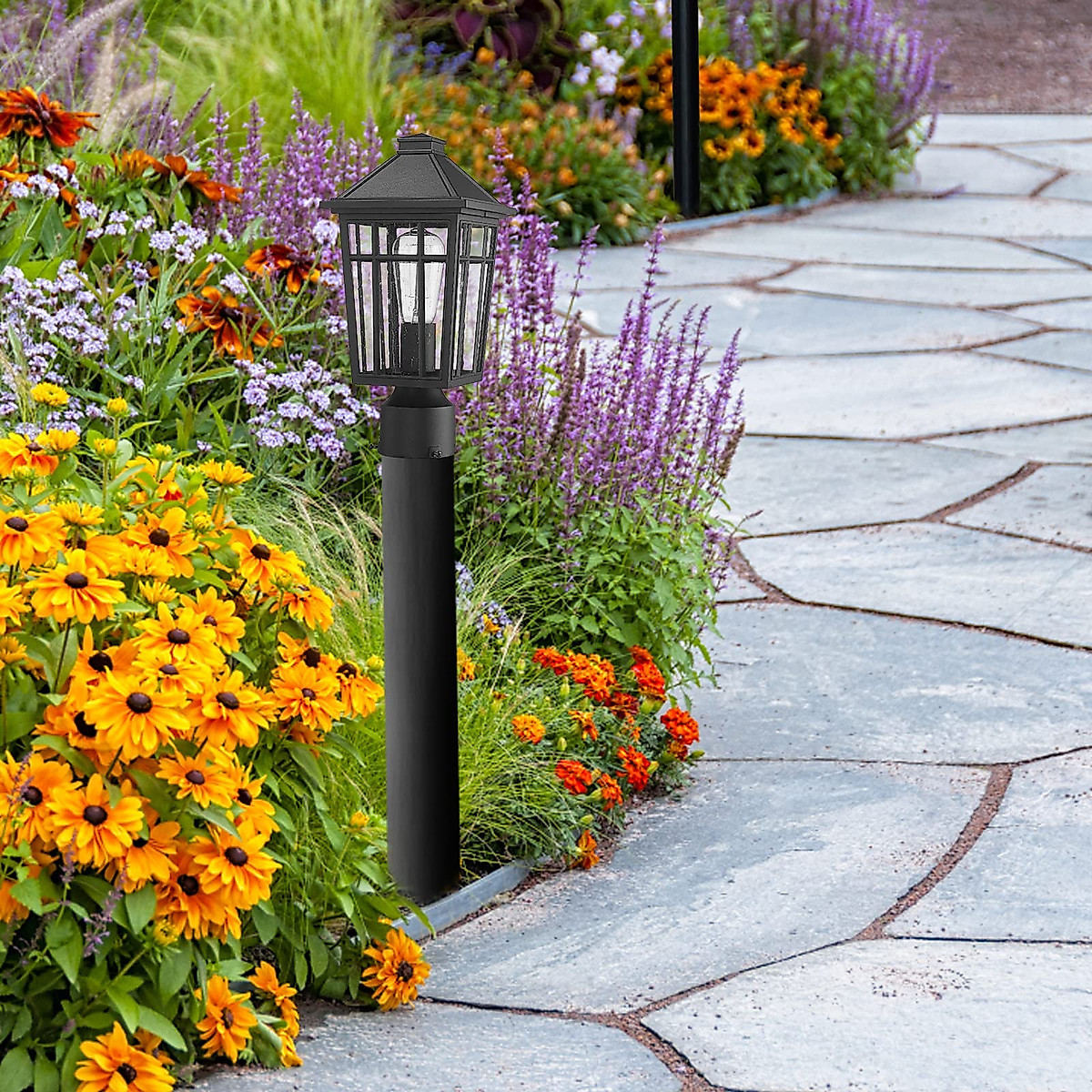 Darkaway Outdoor Post Lights Lamp Post Light Fixture, Waterproof Aluminum Housing with Glass, Fence Post Deck Lighting for Garden, Patio, Pathway (1 Pack, Black)