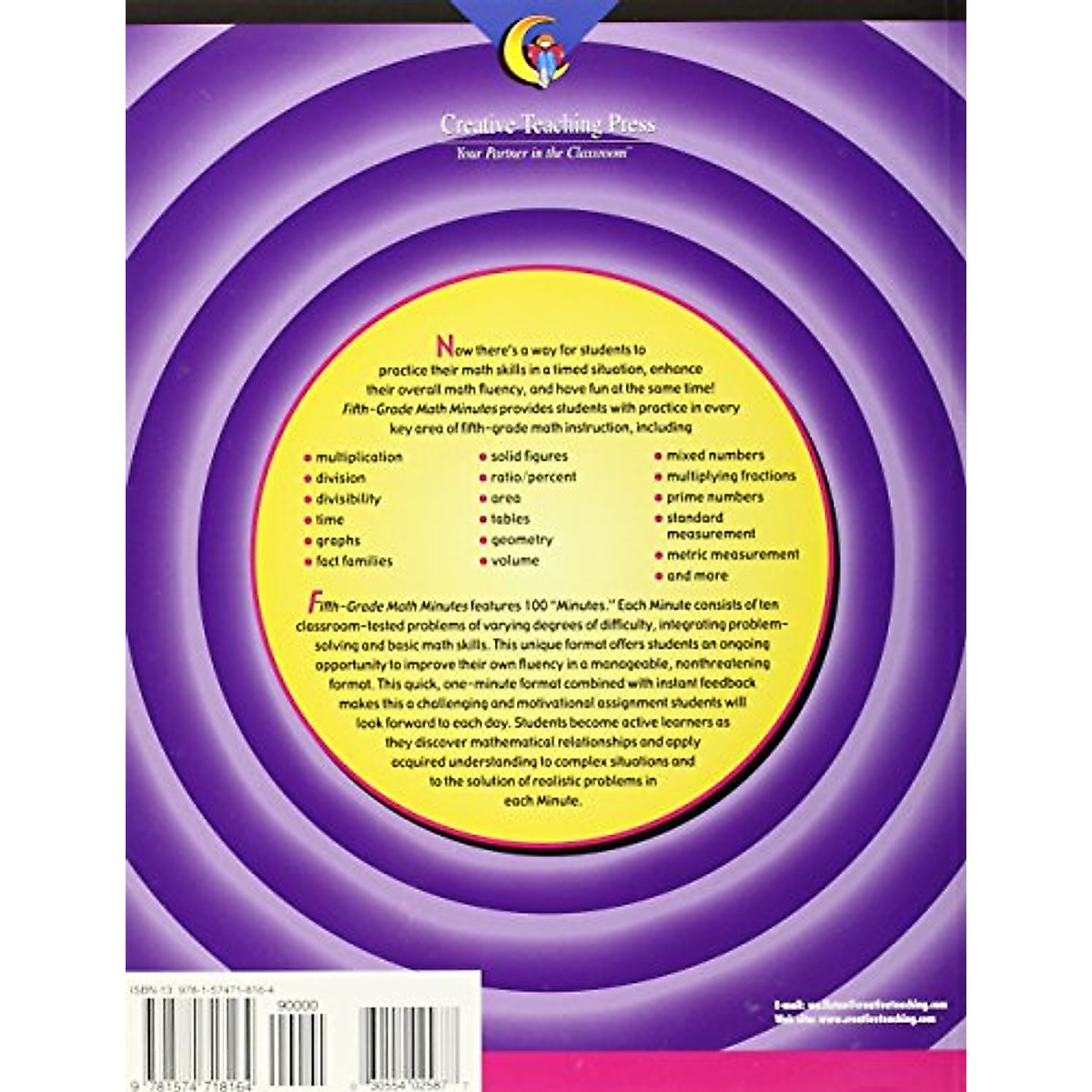 Creative Teaching Press Math Minutes Book, Grade 5