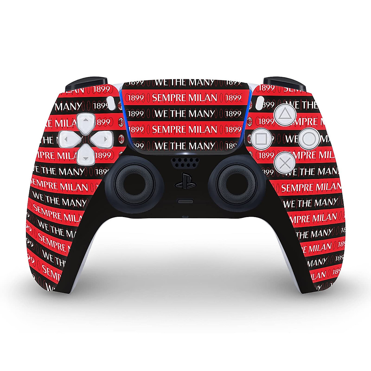 Head Case Designs Officially Licensed AC Milan Sempre Milan 1899 Art Matte Vinyl Faceplate Sticker Gaming Skin Decal Compatible with Sony Playstation 5 PS5 Disc Edition Console & DualSense Controller