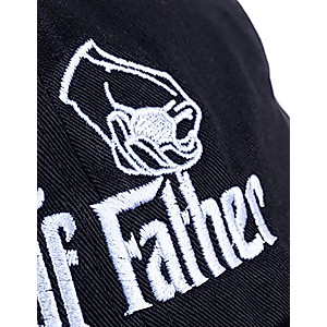 Ann Arbor T-shirt Co. The Golf Father | Funny Saying Golfing Cap, Golfer Low Profile Dad Baseball Hat Black