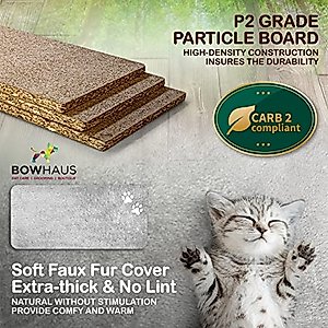 BOWHAUS Tall Cat Tree for Indoor Large Cats or Kittens, Multi-Level Cat Activity Tree with Scratching Posts, Hammock, Cat Cave Condo, Modern Cute Small Cat Climbing Tower with Widened Perch