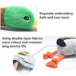 Dog Toys for Aggressive Chewers, Pet Mallard Duck Dog Toy, Squeaky Plush Puppy Dog Toy for Small Dogs (Rope)