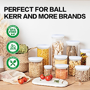 Wide Mouth Mason Jar Lids - Large Mouth Canning Lids Fit for All Wide Mouth Mason Jars,Food Grade Silicone Mason Jar Caps,Dishwasher Safe,Leak Proof Reusable Jar