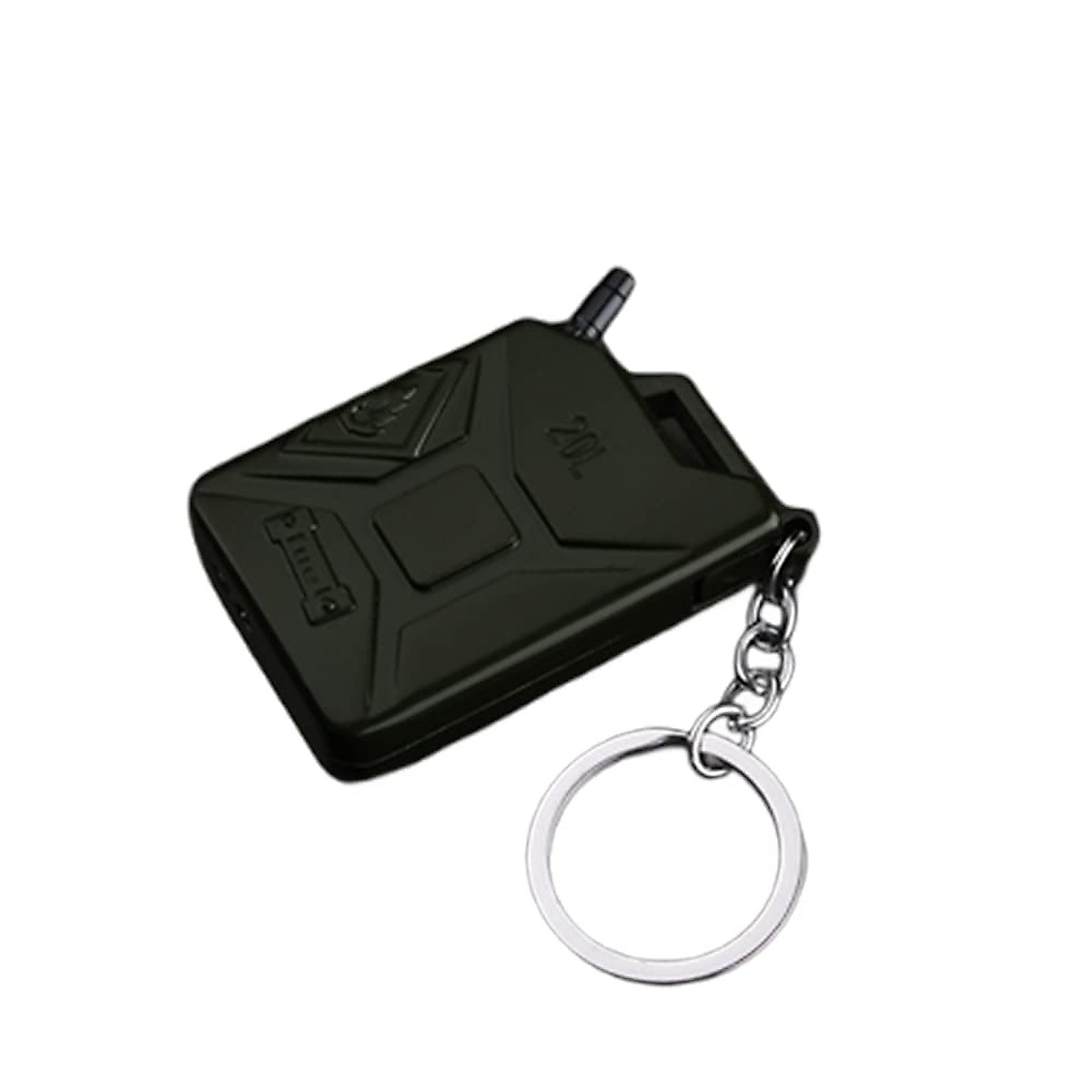 KAIEOMGN Cool Keychains Torch Lighters Butane Refillable, Gasoline Barrel Shape Novelty Lighter, Unique Gifts for Men, Birthday Candles, Camping Accessories(No Butane Fuel)(Black)