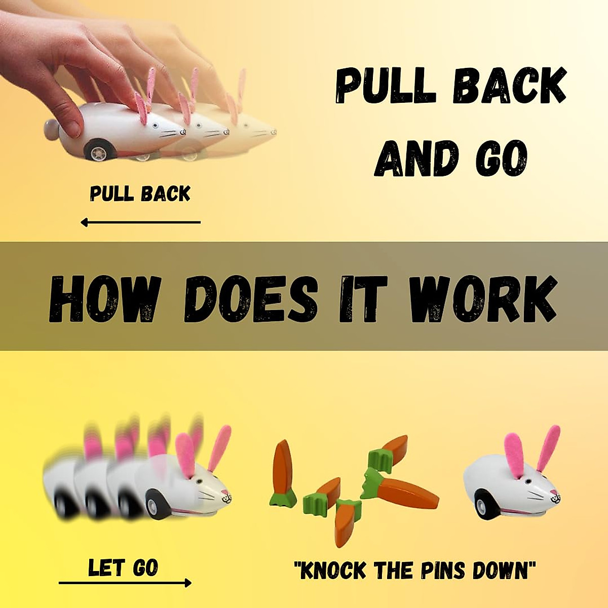 Bunny and Carrot Bowling Game by Jack Rabbit Creations-Develops Coordination and Fine Motor Skills