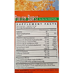 Youngevity ProJoba Pollen Burst™ - Clean Natural Energy Supplement w/Green Tea, Pollen Extract, GliSODin® - Increase Focus, Brain Boost, Endurance, Mental Clarity (30 Sticks)