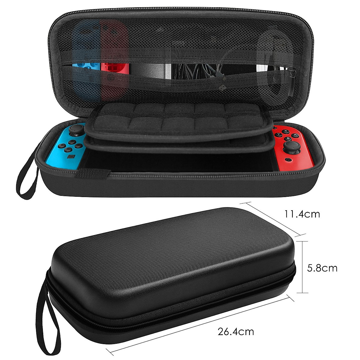 JETech Carrying Case for Switch 2017 Model with 20 Game Cartridge Holders, Black
