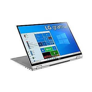 LG Gram 16T90P - 16" WQXGA (2560x1600) 2-in-1 Lightweight Touch Display Laptop, Intel evo with 11th gen Core i7 1165G7 CPU , 16GB RAM, 2TB SSD, 21 Hours Battery, Thunderbolt 4, Silver - 2021