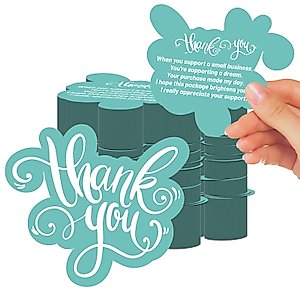 50 Green Small Business Thank You Cards, 3.5*3.14 Inches, Mini Thank You Cards are Suitable for Stores, Online Retail, Birthday Cards, Wedding Cards and Other Small Business Thank You Cards.