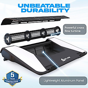 KLIM Airflow Laptop Cooling Pad - New 2023 - Powerful Cross Flow Turbines 2500 RPM Laptop Cooler - Ventilador para Laptop - Compatible up to 17" - 5 Year-Warranty - PC Mac Gaming PS5 PS4 Xbox One