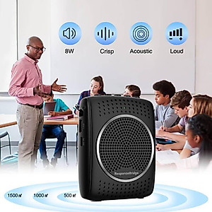 Voice Amplifier for Teachers Personal Wired Microphone Headset - Loudly Rechargeable Portable Microphone with Speaker, 2000mAh Small Pa System with Headset Microphone Classroom ect S309