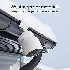Wasserstein Weatherproof Gutter Mount Compatible with Google Nest Cam (Battery) (White) - Flexible Mounting for Nest Cam