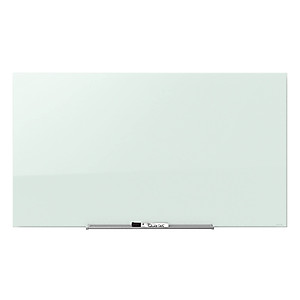 Quartet Magnetic Glass Dry Erase White Board, 74" x 42" Whiteboard, InvisaMount Horizontal Frameless Mounting (G7442IMW)