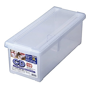 Tenma Disc Storage Box, CD Storage Box, Set of 3, Clear, Approx. 5.9 x 6.9 x 17.7 inches (15 x 17.5 x 45 cm)