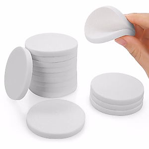 Molain Round Sponge Puff Set 12 Pieces 2.2 Inch White Facial Powder Blender Puffs Foam Sponges Applicator For Liquid Foundation Makeup Cosmetic, Facial Cleanser