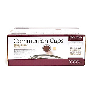 Broadman Church Supplies Plastic, Disposable, Recyclable Communion Cups, 1000 Count