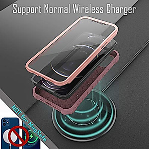 ExoGuard Compatible with iPhone 12 Pro Max Case, Rubber Shockproof Full-Body Cover Case Built-in Screen Protector with Kickstand for iPhone 12 Pro Max 6.7 inch Phone (Pink)