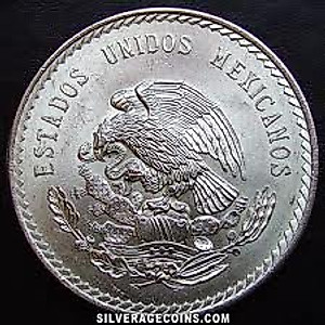 Mexico 1948 Silver Cuauhtemoc Five Peso Coin