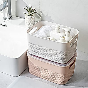 HANAMYA Lidded Storage Bin Organizer | Storage Organizing Container, 16 Liter, Set of 4, Mint